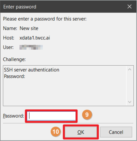 Connect to the data transfer node | TWS